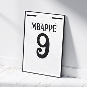 Kylian Mbappe Football Shirt Poster Print Madrid Download | Football ...