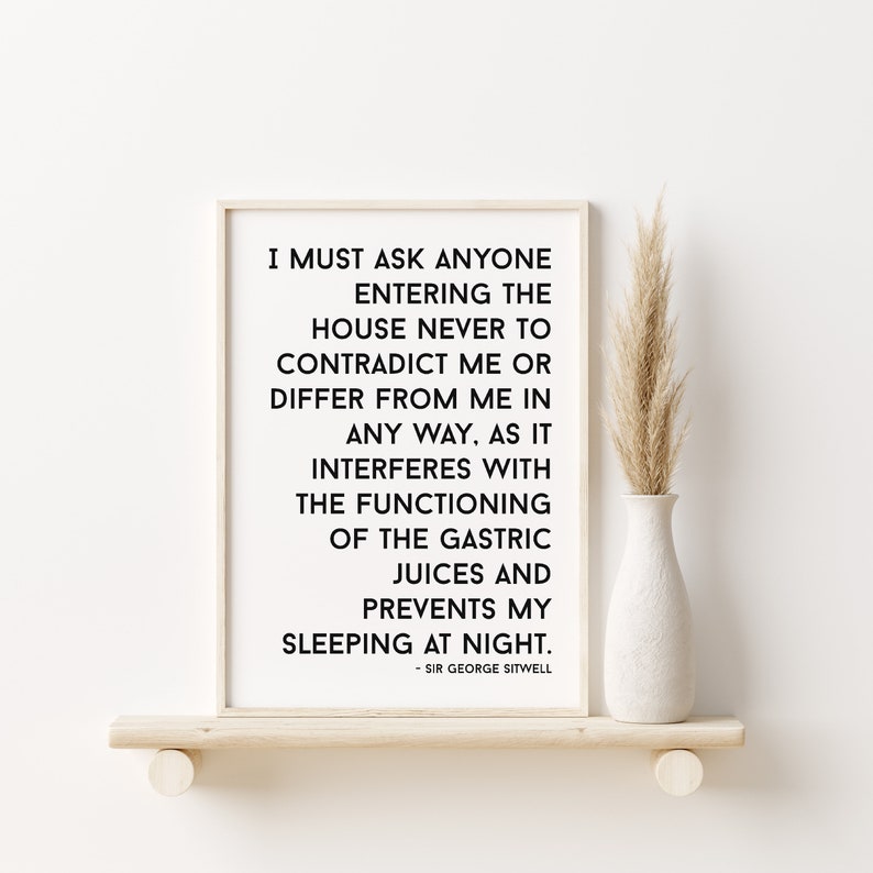 Sir George Sitwell "gastric Juices" Quote Digital Download - Rare Quote ...