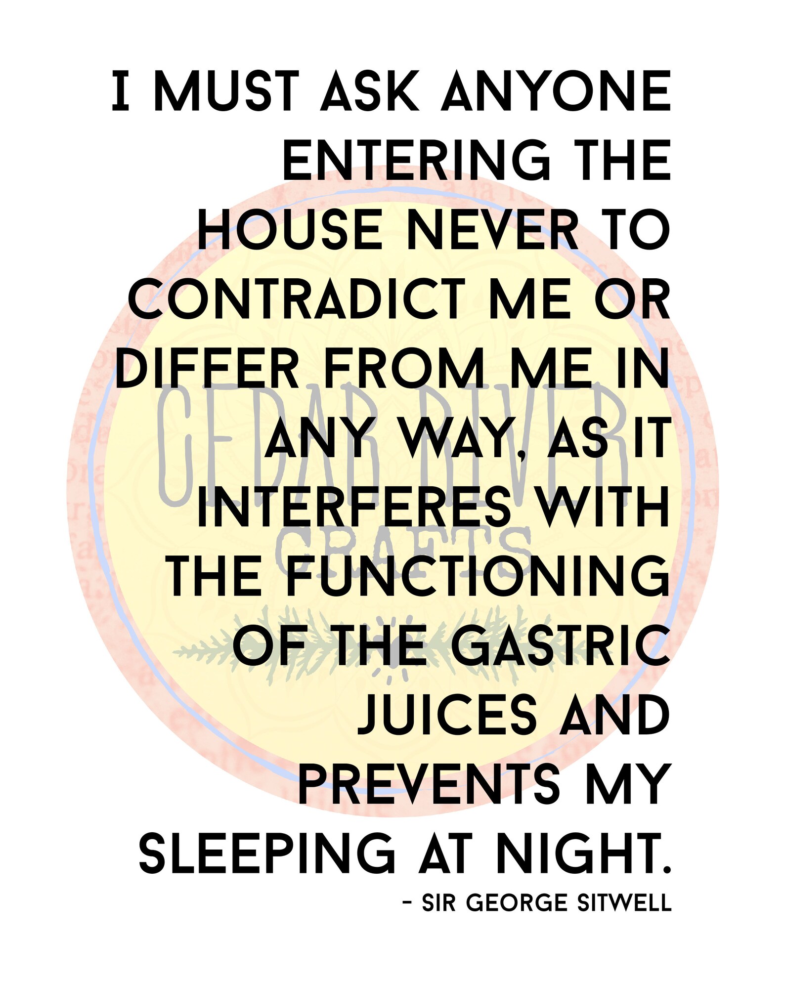 Sir George Sitwell "gastric Juices" Quote Digital Download - Rare Quote ...