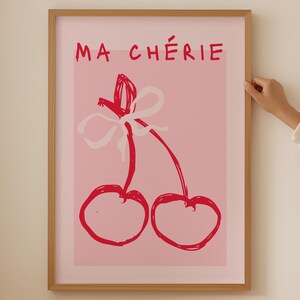 Ma Cherie Poster- Light Pink Print for Coquette Aesthetic Room Decor ...