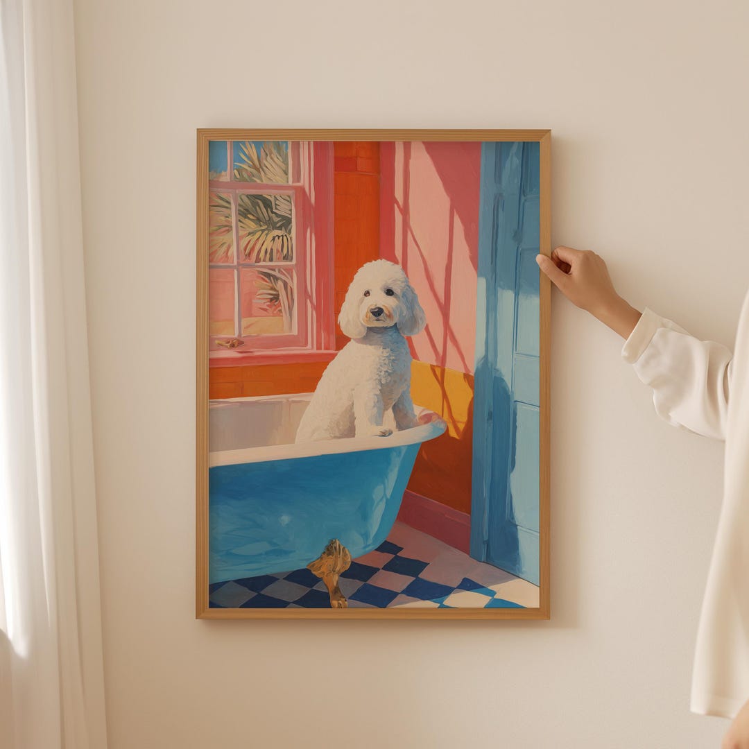 Colorful Poodle Poster- Aesthetic Poodle Tube Wall Art for Dopamine ...