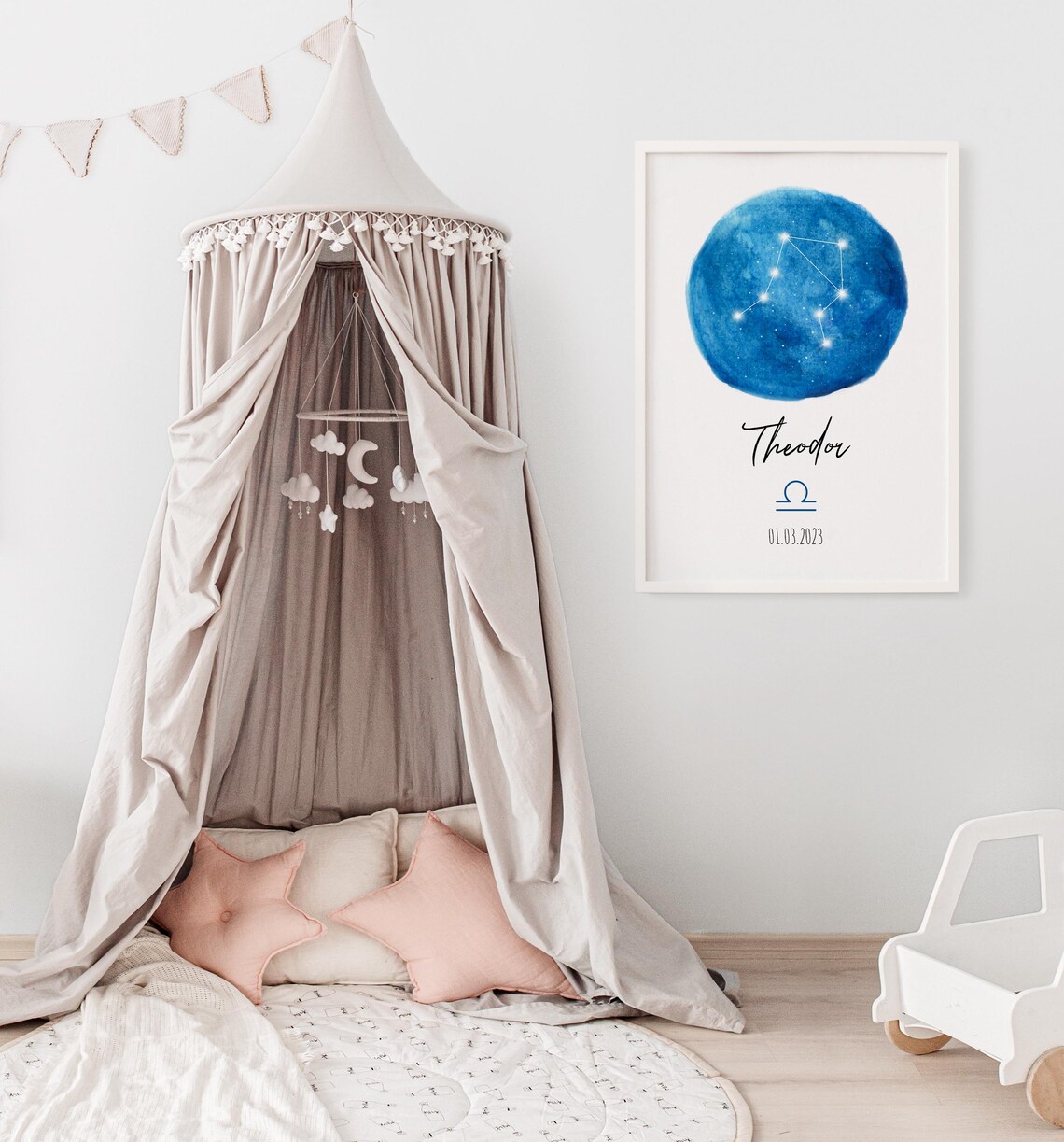 Libra Star Map Poster- Personalized Astrology Gift, Baby Shower ...
