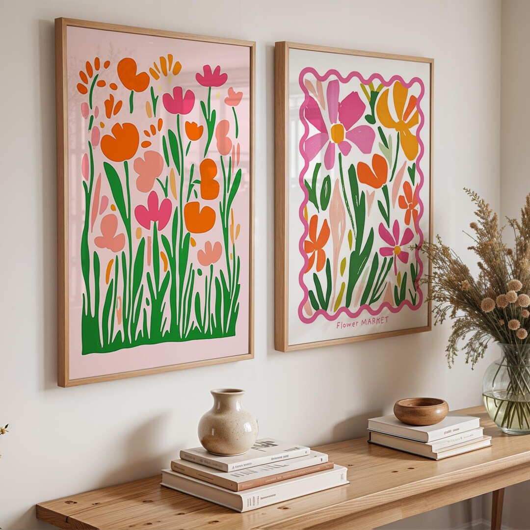 Poster Set of 2 Wildflower Poster- Set of 2 Flower Market Prints ...