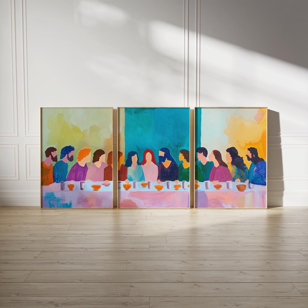The Last Supper Poster Set – Modern Christian Wall Art, Set of 3 ...
