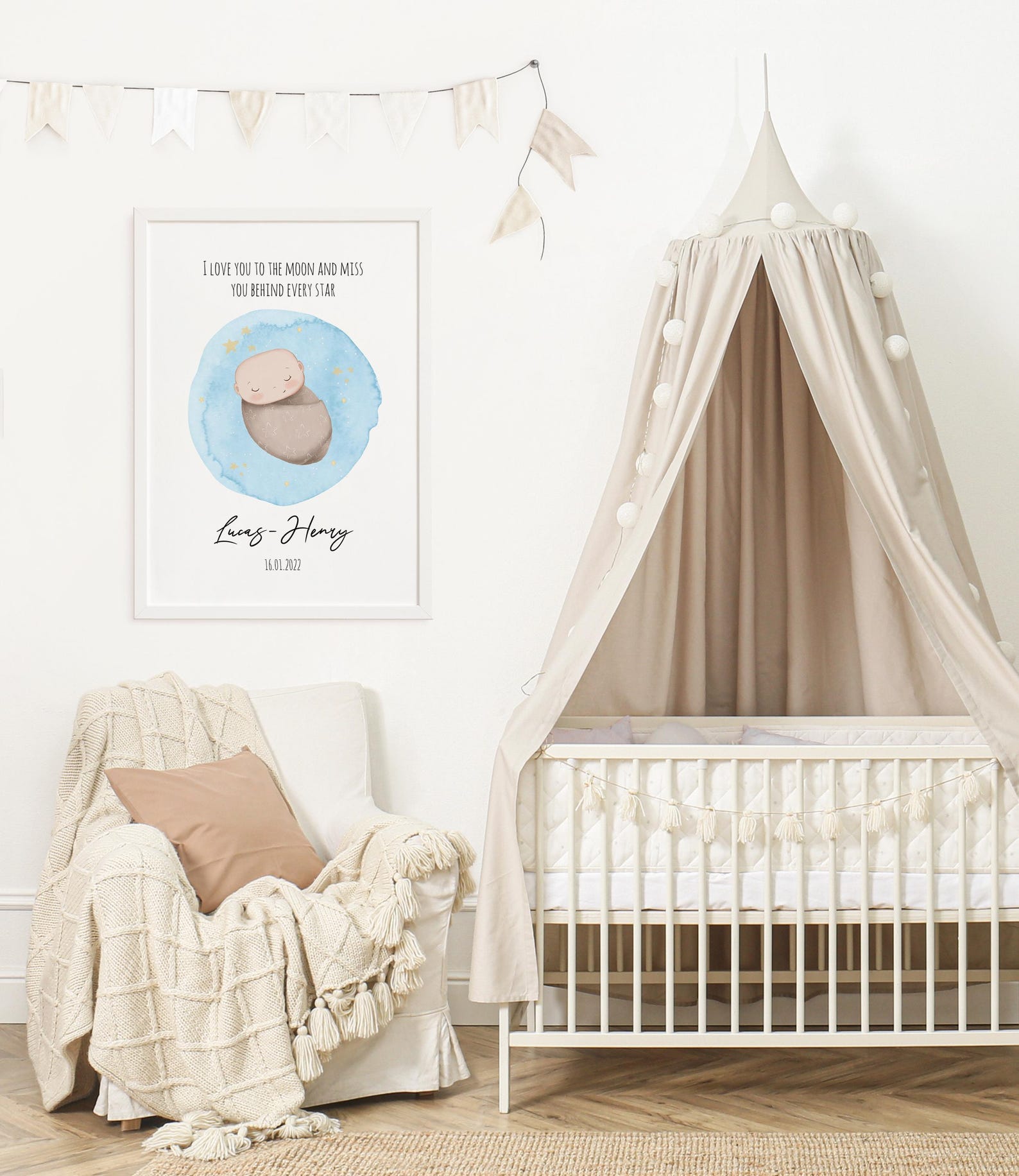 Personalized Baby Boy Stillbirth Poster- Miscarriage Gift, Baby Loss ...