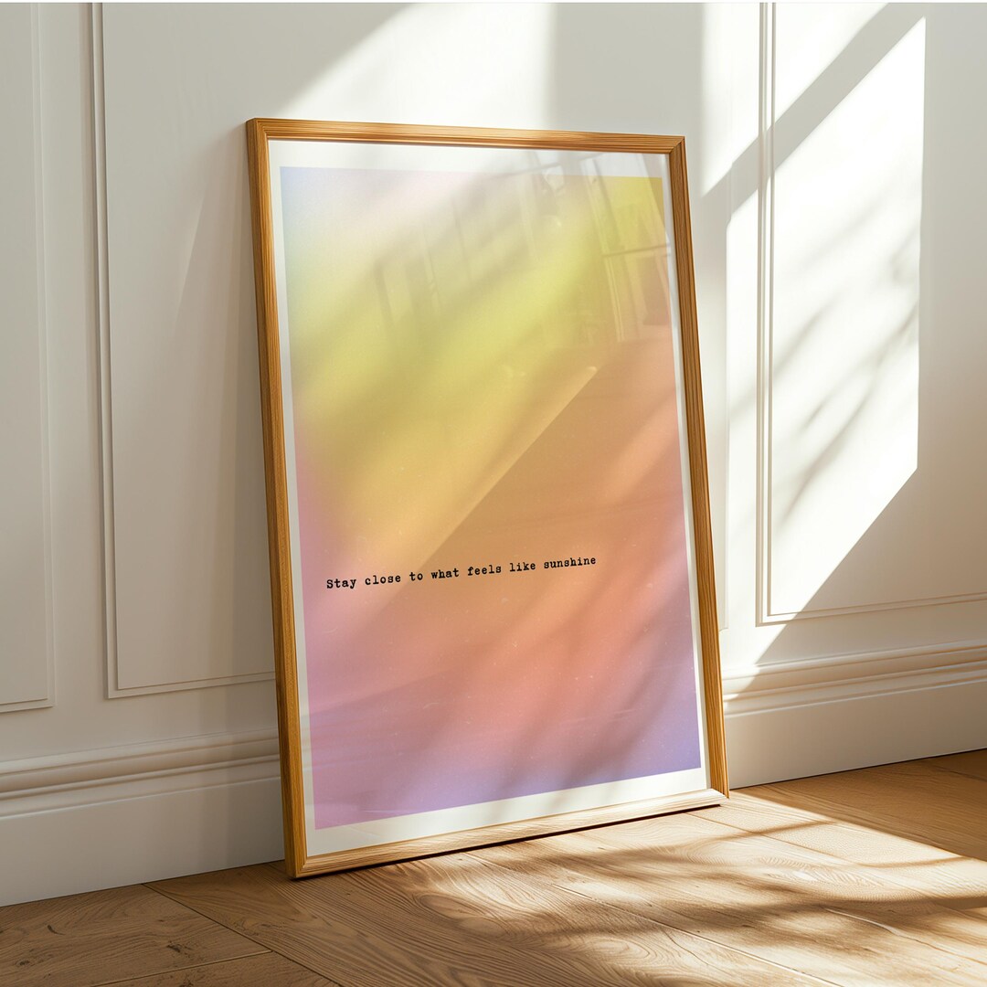 Colorful Sunset Aura Quote Wall Art-trendy Spiritual Mainfest Print for ...