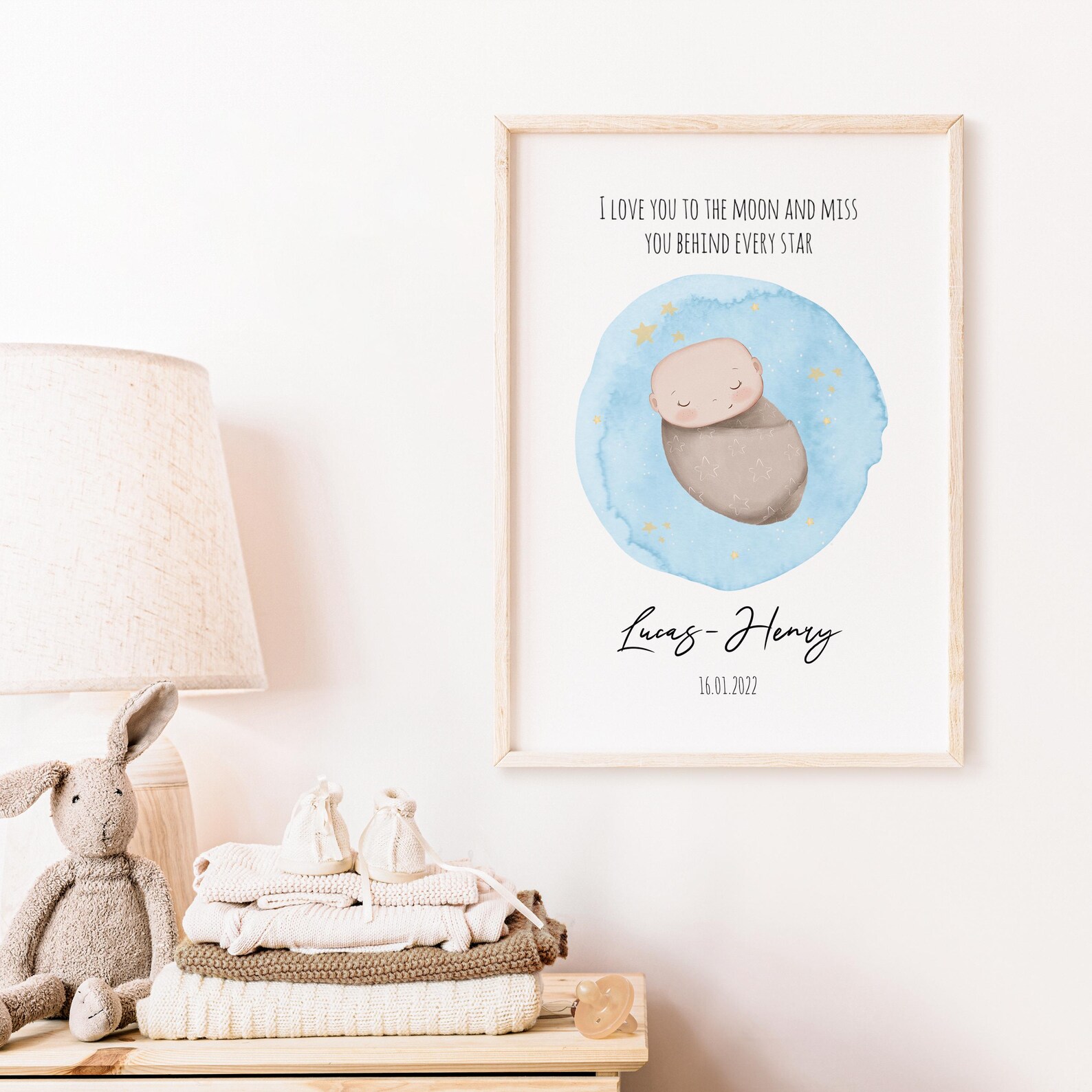 Personalized Baby Boy Stillbirth Poster- Miscarriage Gift, Baby Loss ...