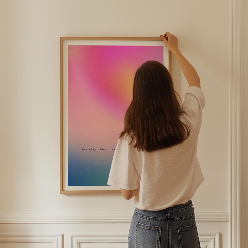 Colorful Affirmation Aura Print-trendy Spiritual Mainfest Wall Art for ...