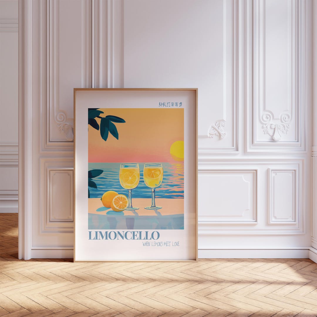 Limoncello Poster, Alcohol Prints, Retro Poster, Aesthetic Wall Art ...