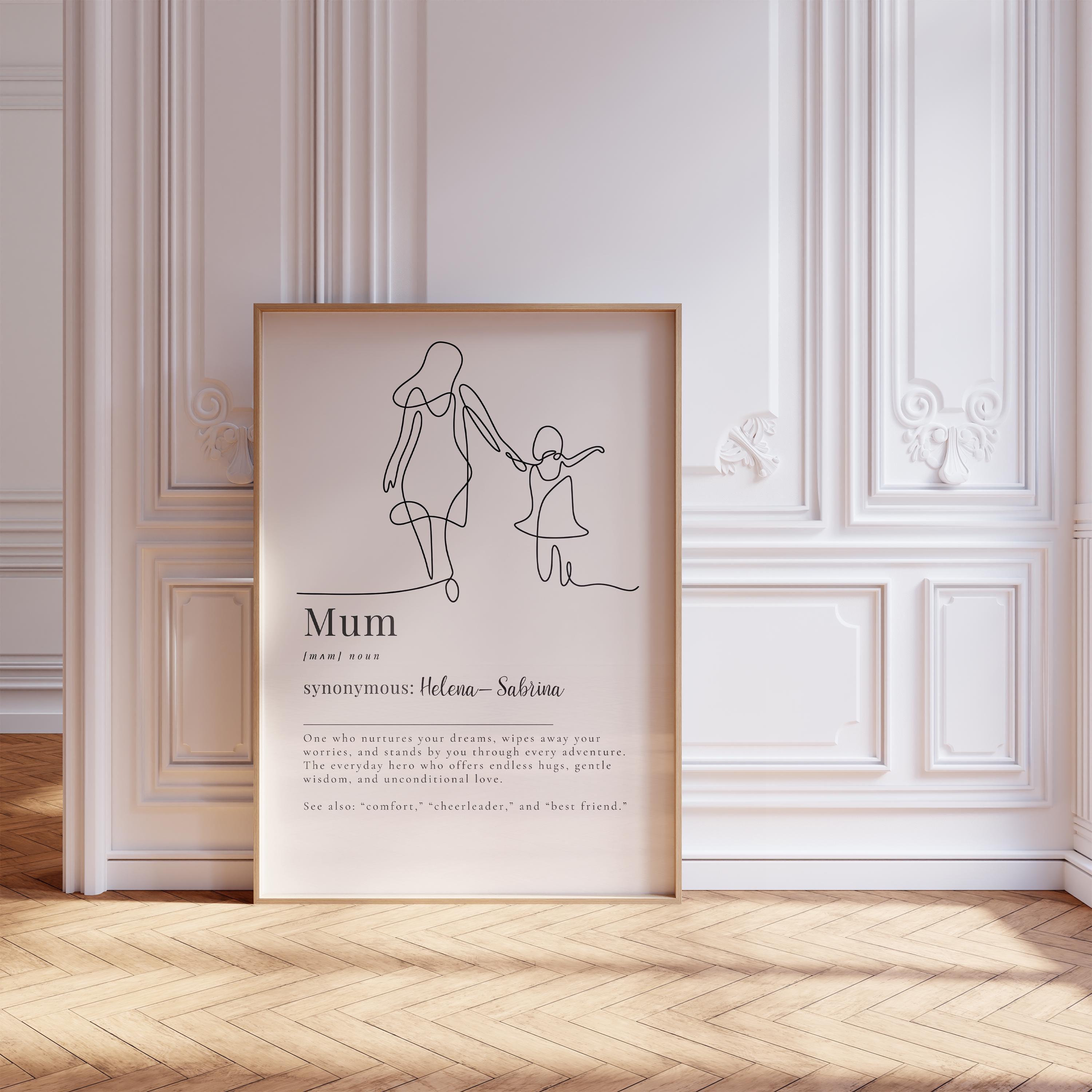 Personalized Mum Definition Wall Art- Print for Mothers Day or Mom ...