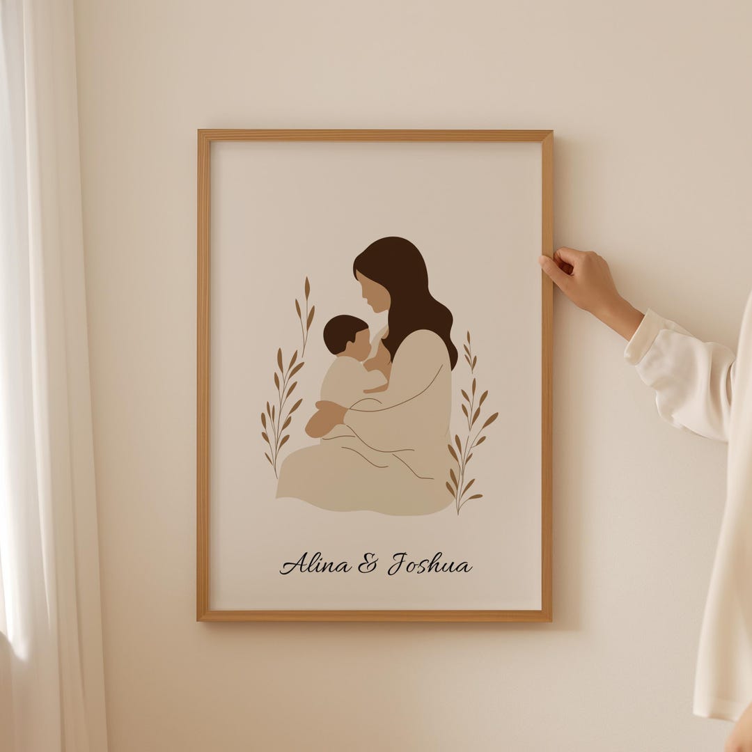 Personalized Mum and Child Print- Wall Art for Mothers Day or Mom ...