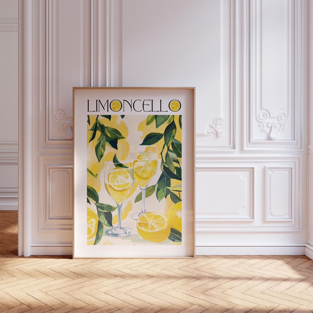 Limoncello Cocktail Poster, Alcohol Prints, Kitchen Art Print, Cocktail ...