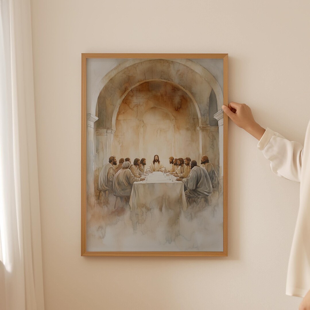 The Last Supper Wall Art– Modern Christian Wall Decor, Abstract Jesus ...