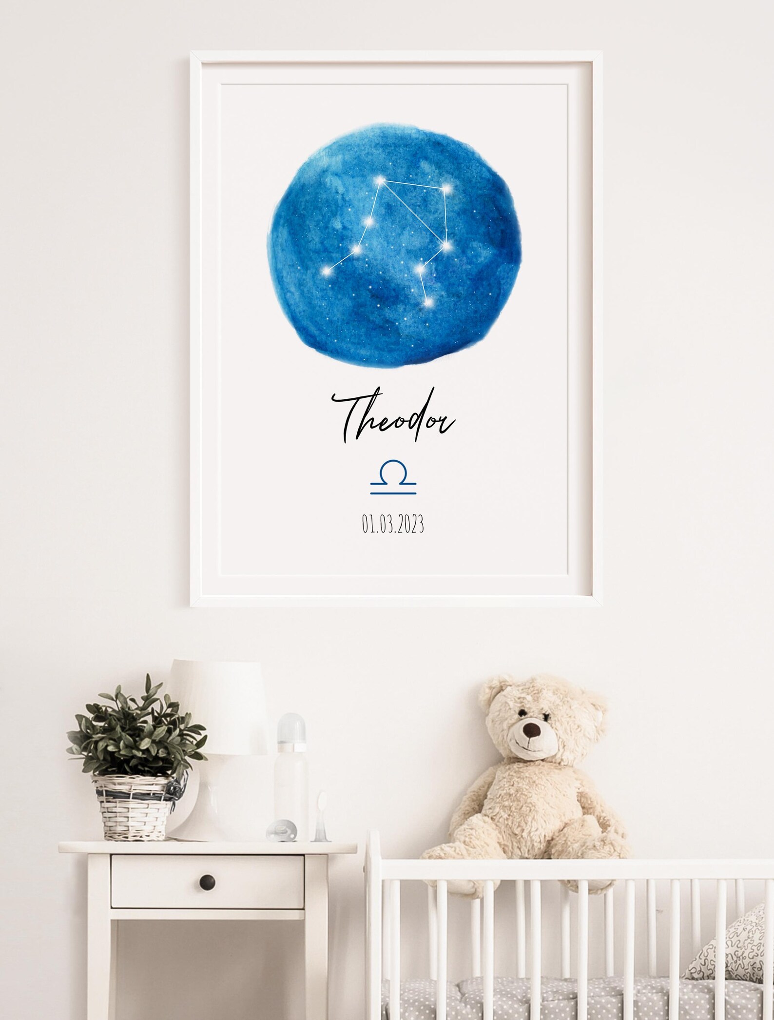 Libra Star Map Poster- Personalized Astrology Gift, Baby Shower ...