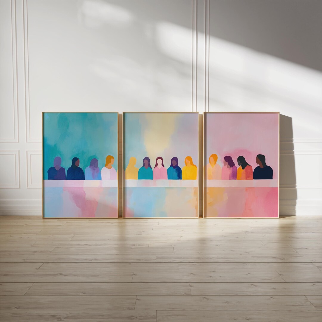 Modern the Last Supper Poster Set – Christian Wall Art, Set of 3 ...