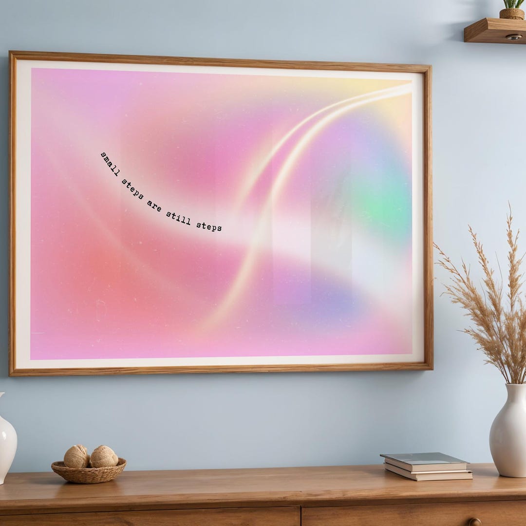 Horizontal Aura Quote Wall Art- Pink Trendy Spiritual Mainfest Print ...