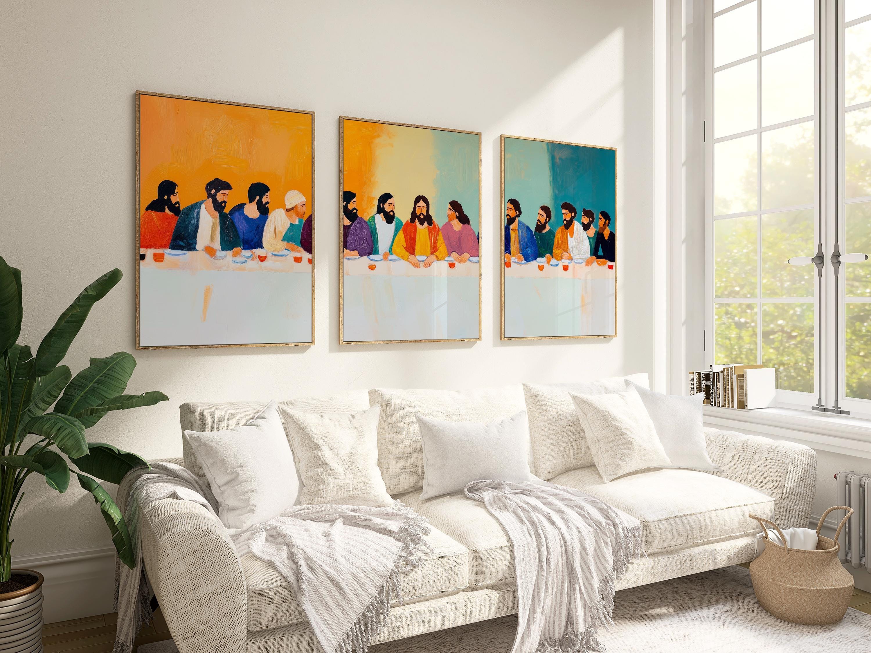 The Last Supper Poster Set – Christian Wall Art, Trendy Set of 3 ...