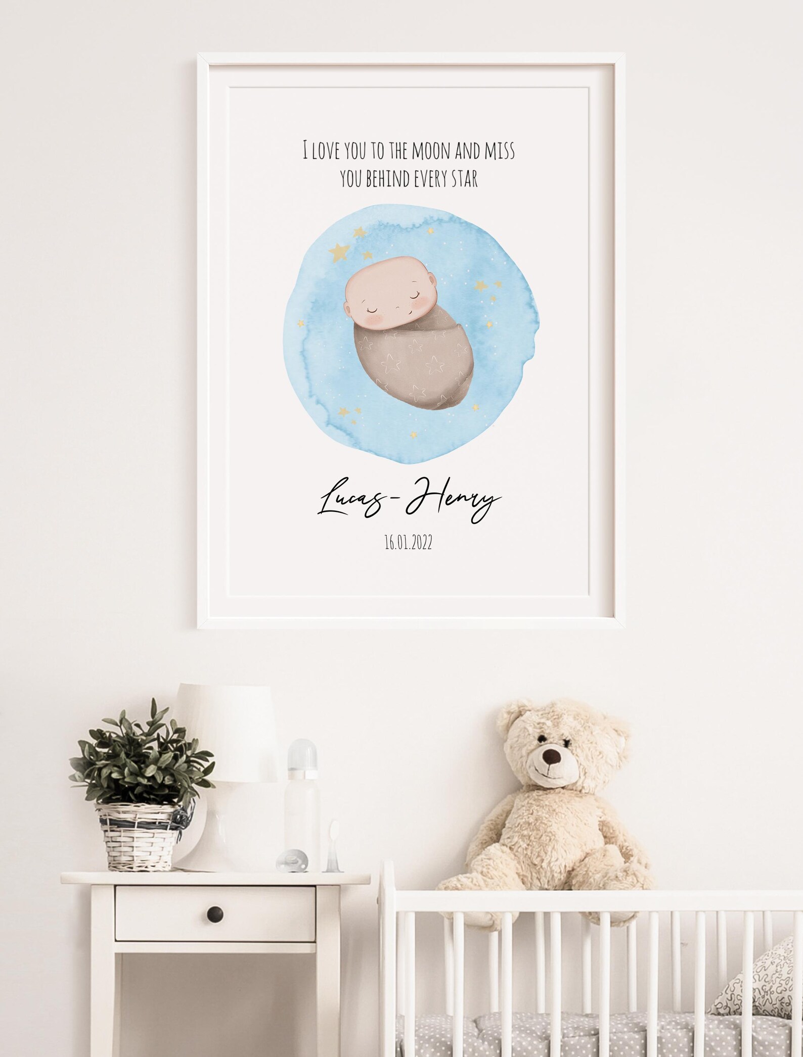 Personalized Baby Boy Stillbirth Poster- Miscarriage Gift, Baby Loss ...