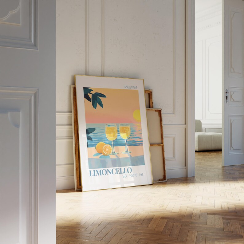 Limoncello Poster, Alcohol Prints, Retro Poster, Aesthetic Wall Art ...