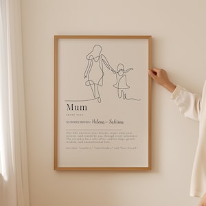 Personalized Mum Definition Wall Art- Print for Mothers Day or Mom ...