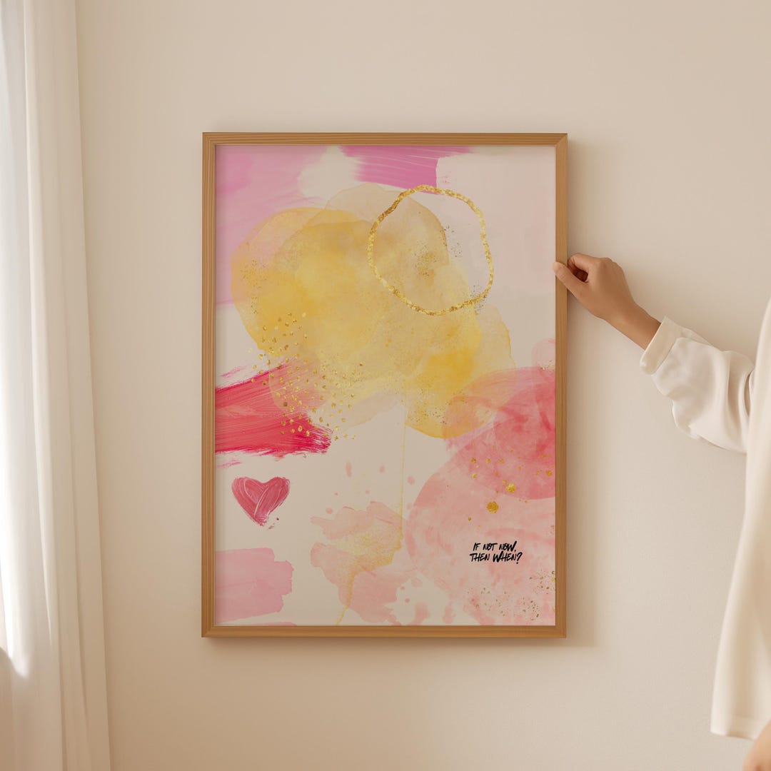 Abstract Light Pink Quote Poster- Trendy Spiritual Mainfest Print for ...