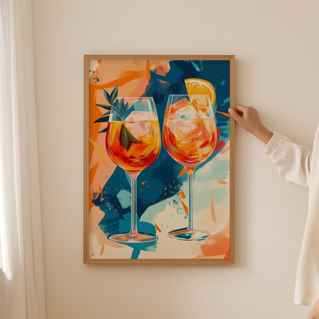 Aperol Spritz Poster- Alcohol Cocktail Wall Art, Signature Cocktail ...