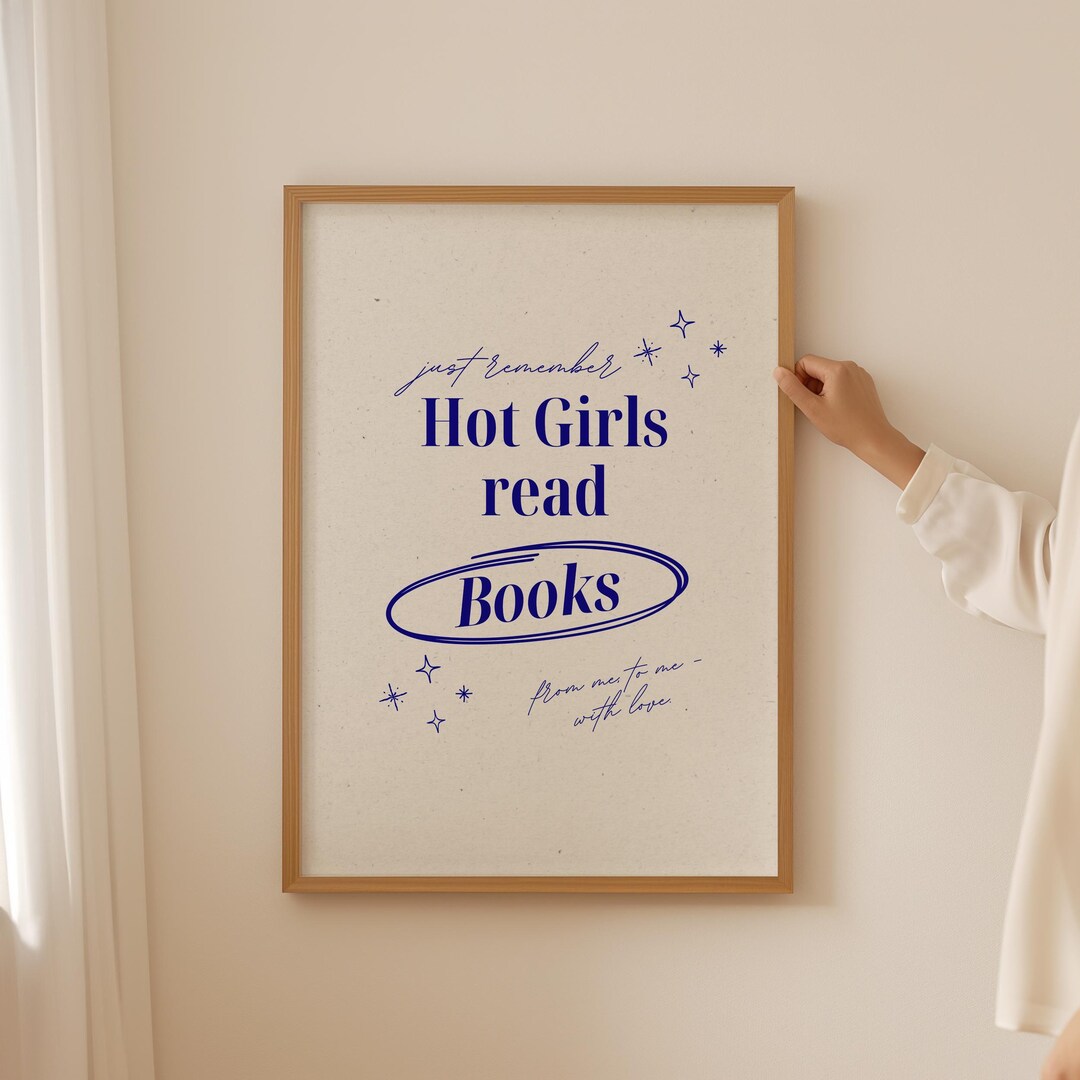 Hot Girls Book Club Poster, Preppy Print for Book Lover Gift, Aesthetic ...