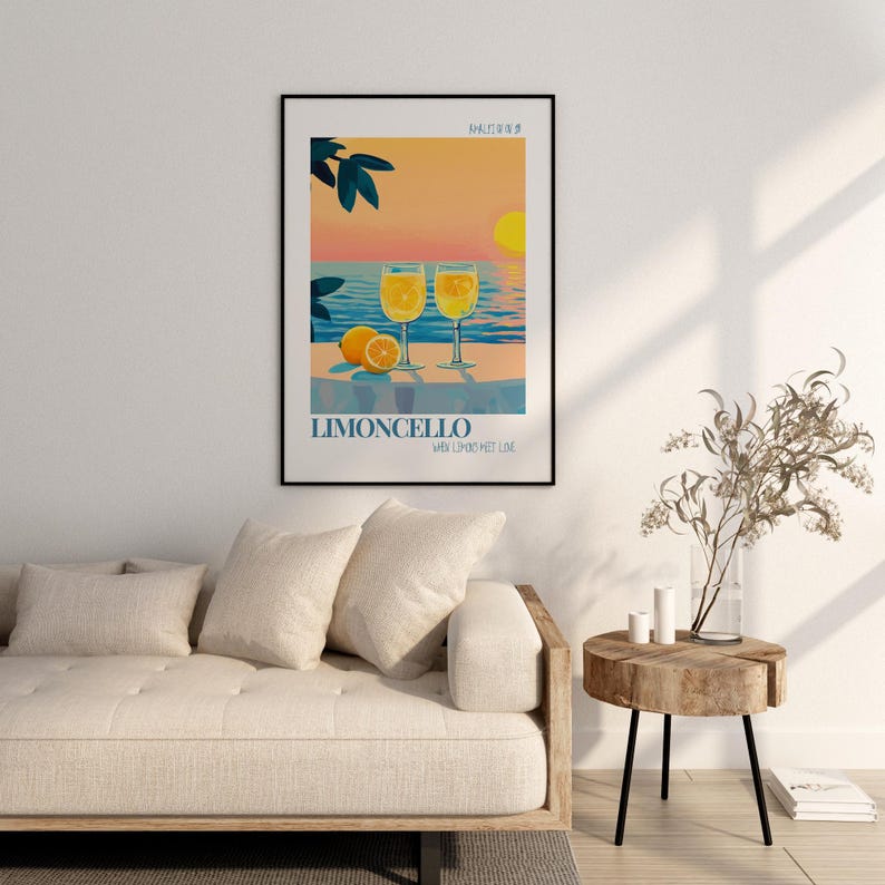 Limoncello Poster, Alcohol Prints, Retro Poster, Aesthetic Wall Art ...