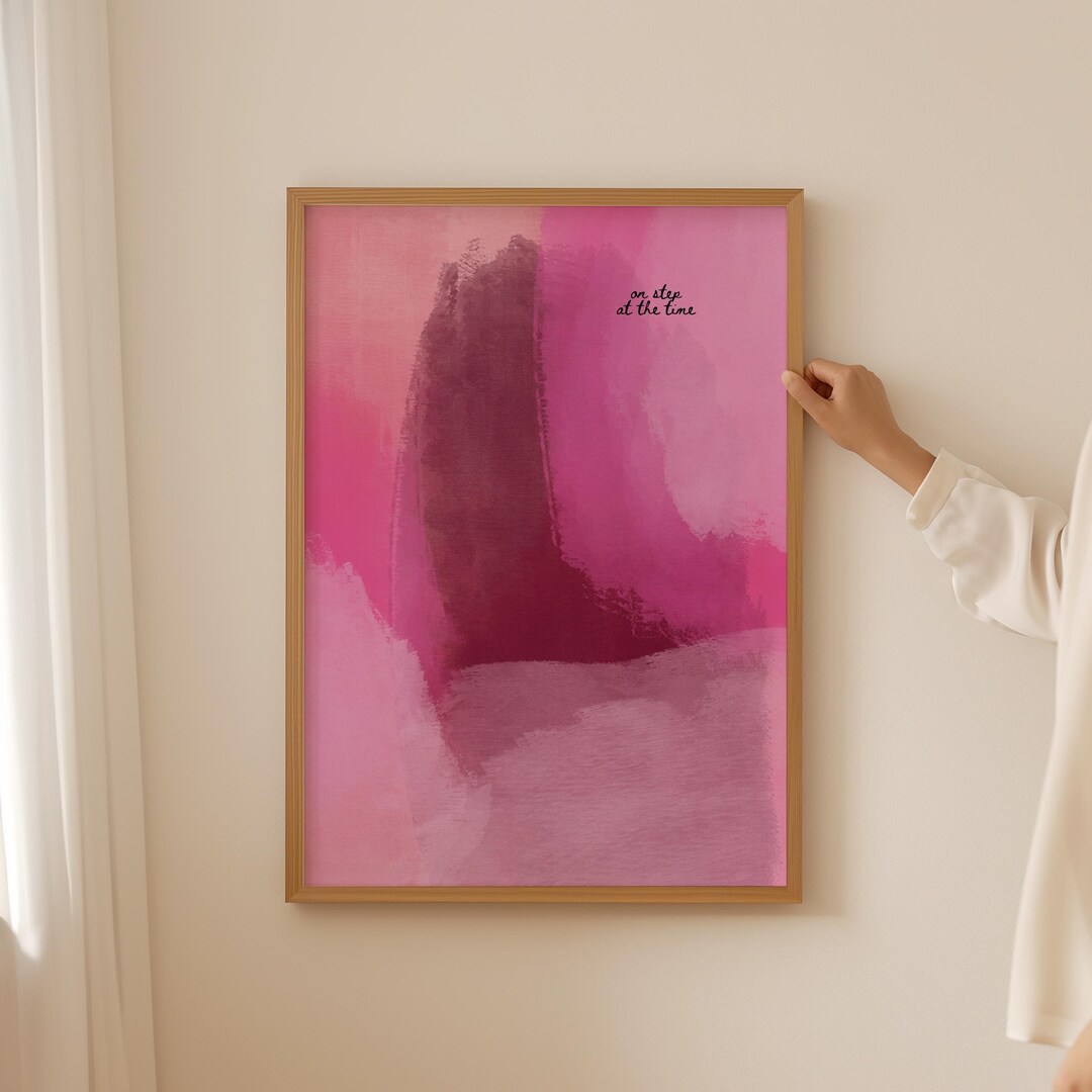 Abstract Pink Quote Poster- Trendy Spiritual Mainfest Print for ...