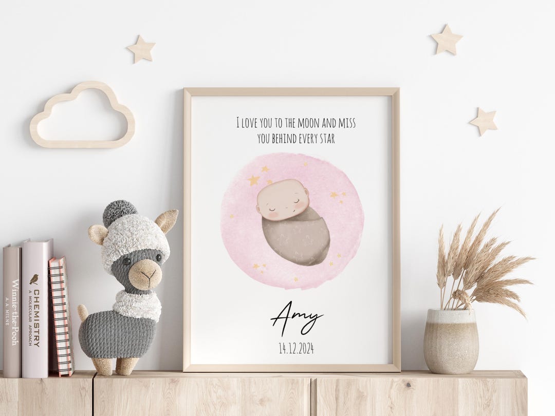 Personalized Baby Girl Stillbirth Poster - Miscarriage Gift, Baby Loss ...
