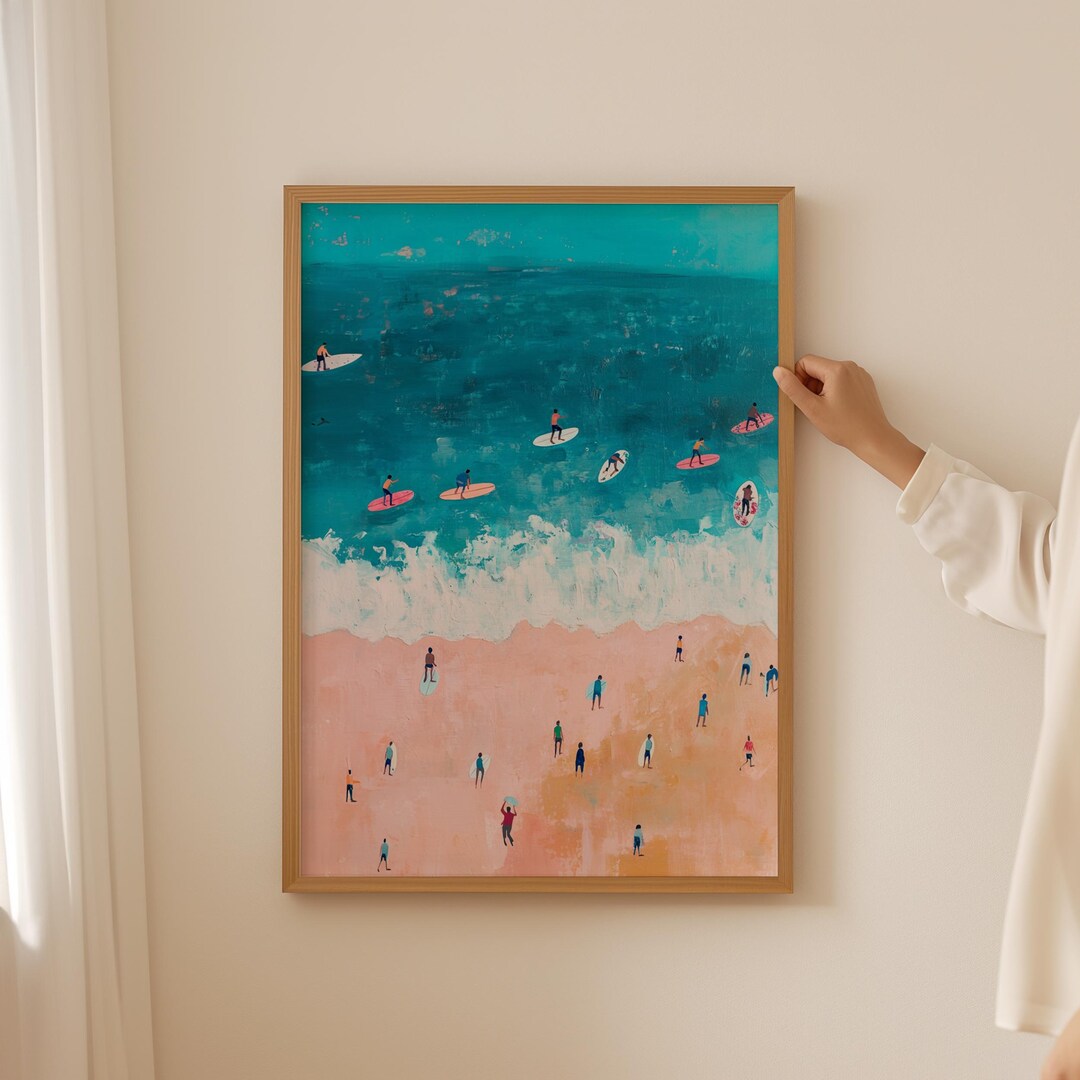 Vintage Beach Poster- Trendy Retro Ocean Print for Aesthetic Room Decor ...