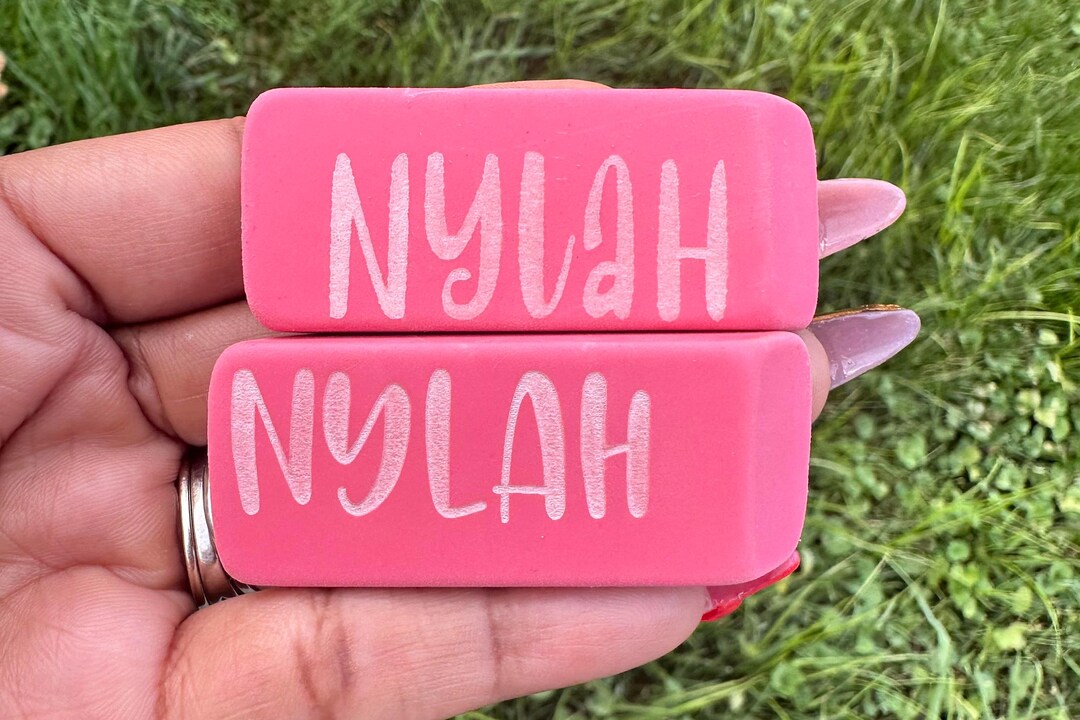 Personalized Pink Eraser, Name Eraser, Custom Back to School Supplies ...