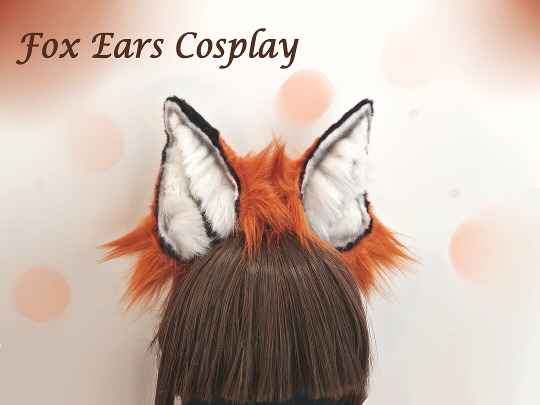 MTO Brown Caramel Fox Ears Pet Play Cosplay Kitten Ears Realistic Fox ...
