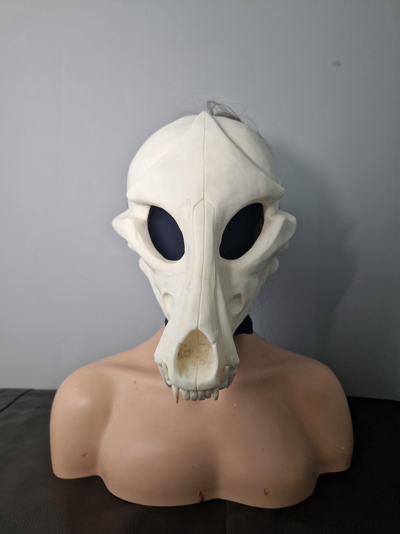 Skull Dog Mask Wolf Skull Mask With Moving Jaw Cosplay Mask Scary ...