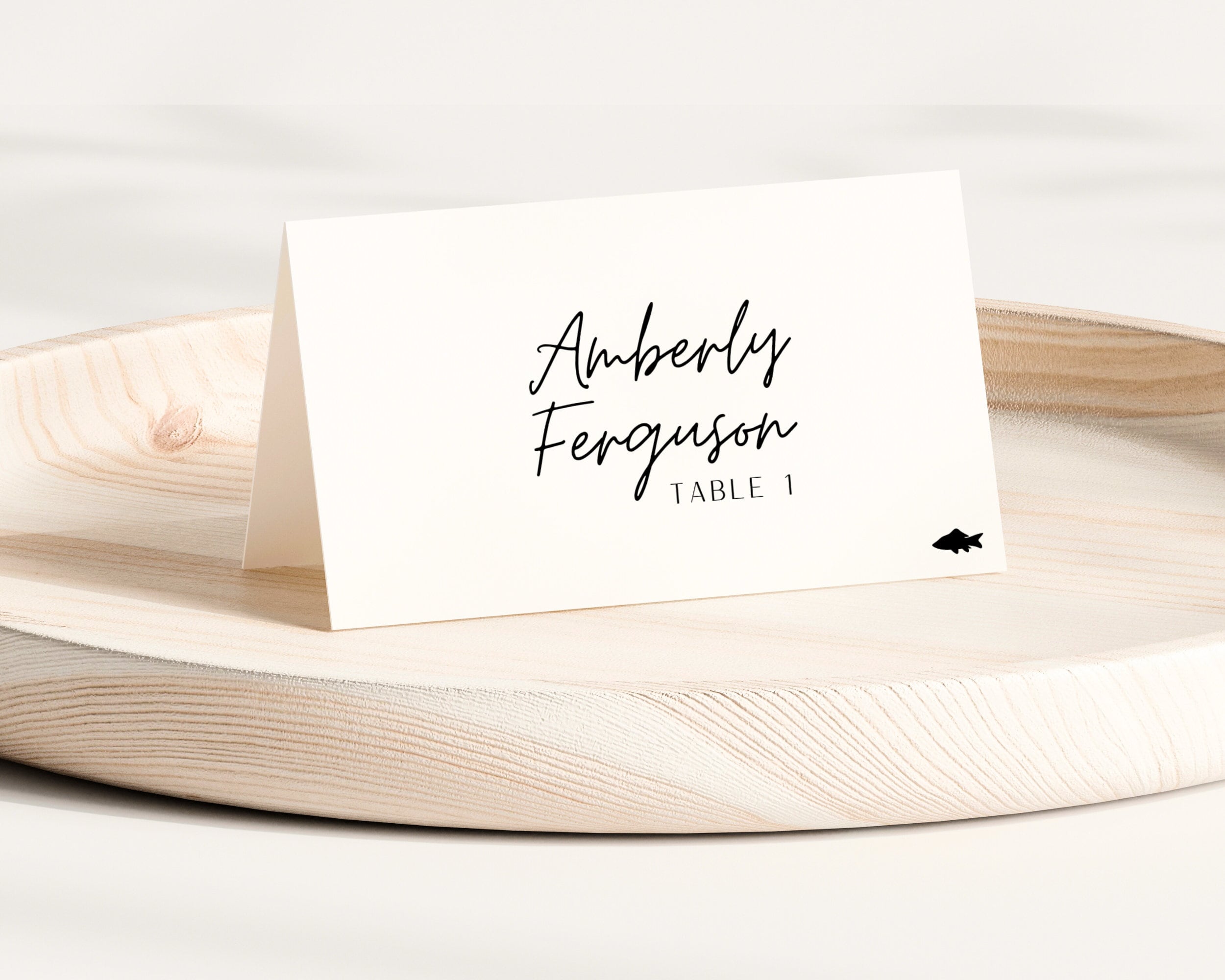 Minimal Wedding Place Card Template, Printable Place Card With Meal Choice, Reception Dinner ...