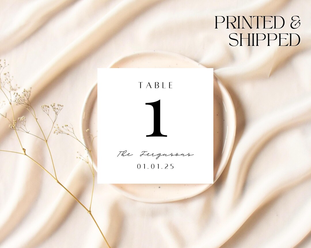 Printed Table Number Set, Wedding Reception Table Numbers, Reception ...