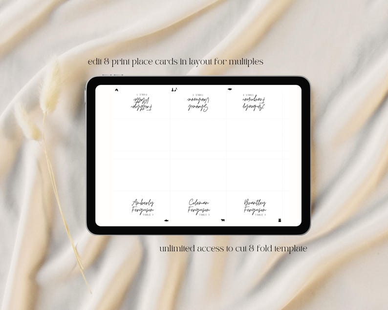 Minimal Wedding Place Card Template, Printable Place Card With Meal Choice, Reception Dinner ...