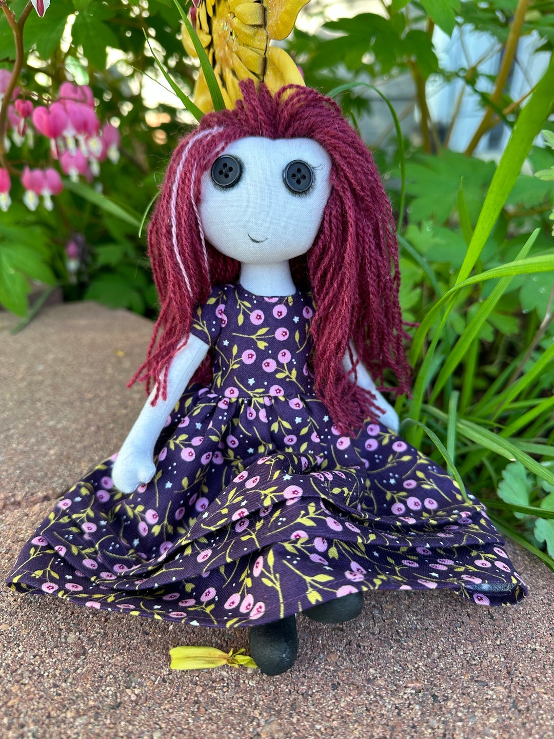 Button Eye Cloth Doll (rose) - Etsy