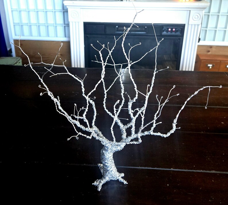 Large Silver Metal Tree Sculpture Art - Etsy
