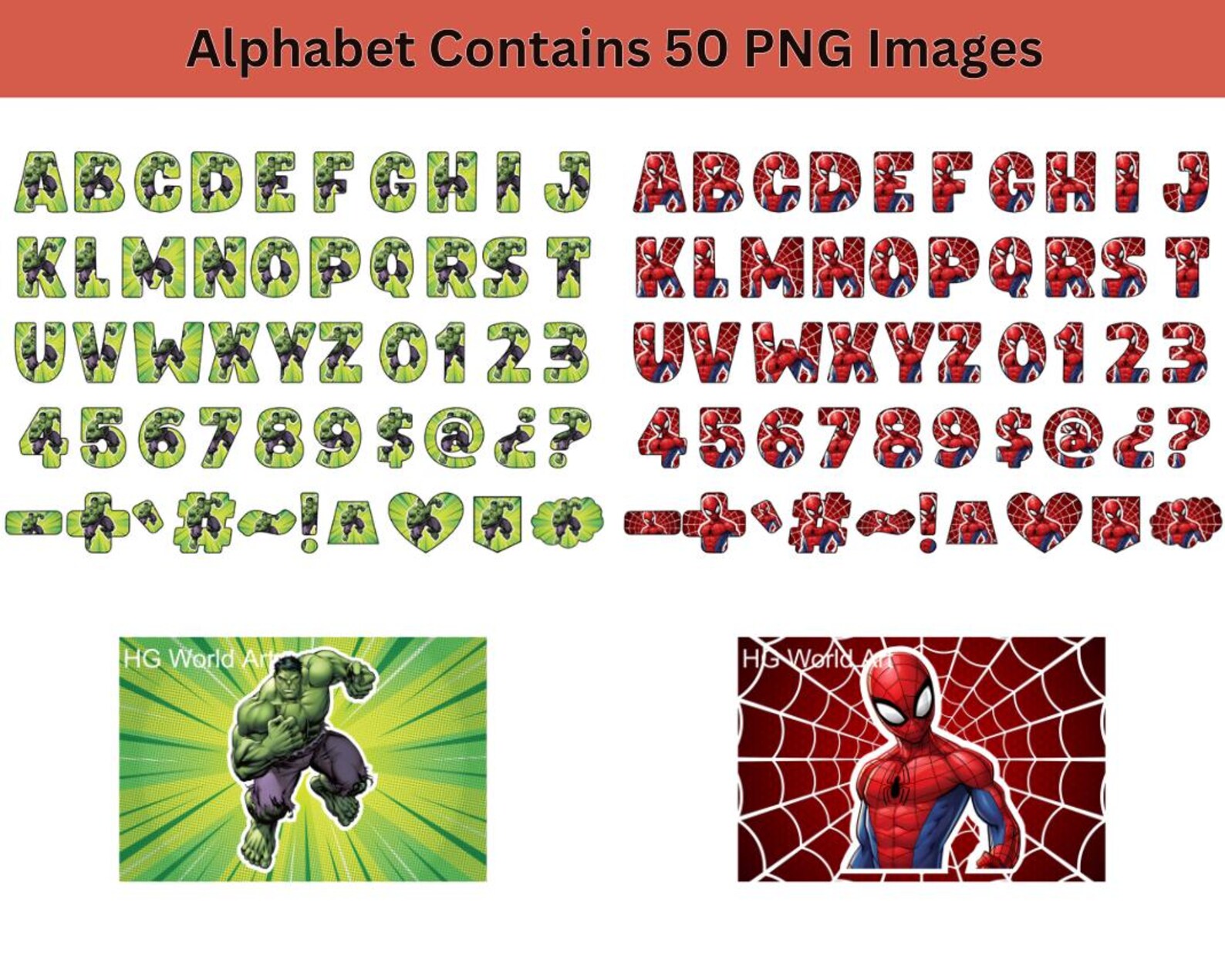 450 IMAGES - 9 Superhero Alphabets Different Backgrounds Png ...
