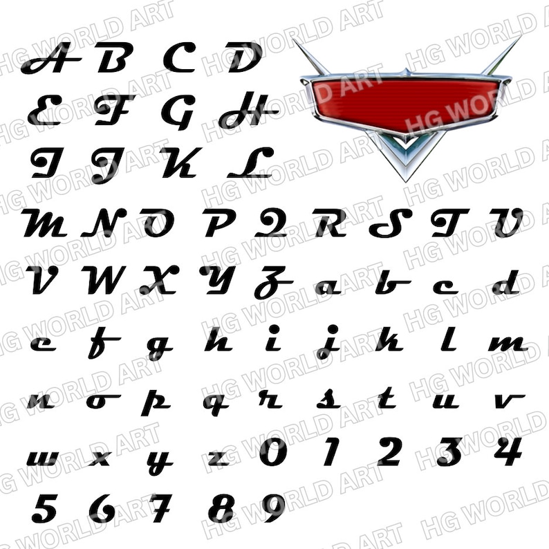 Cars Emblem Font, SVG, TTF, OTF, Cricut, Silhouette - Etsy UK