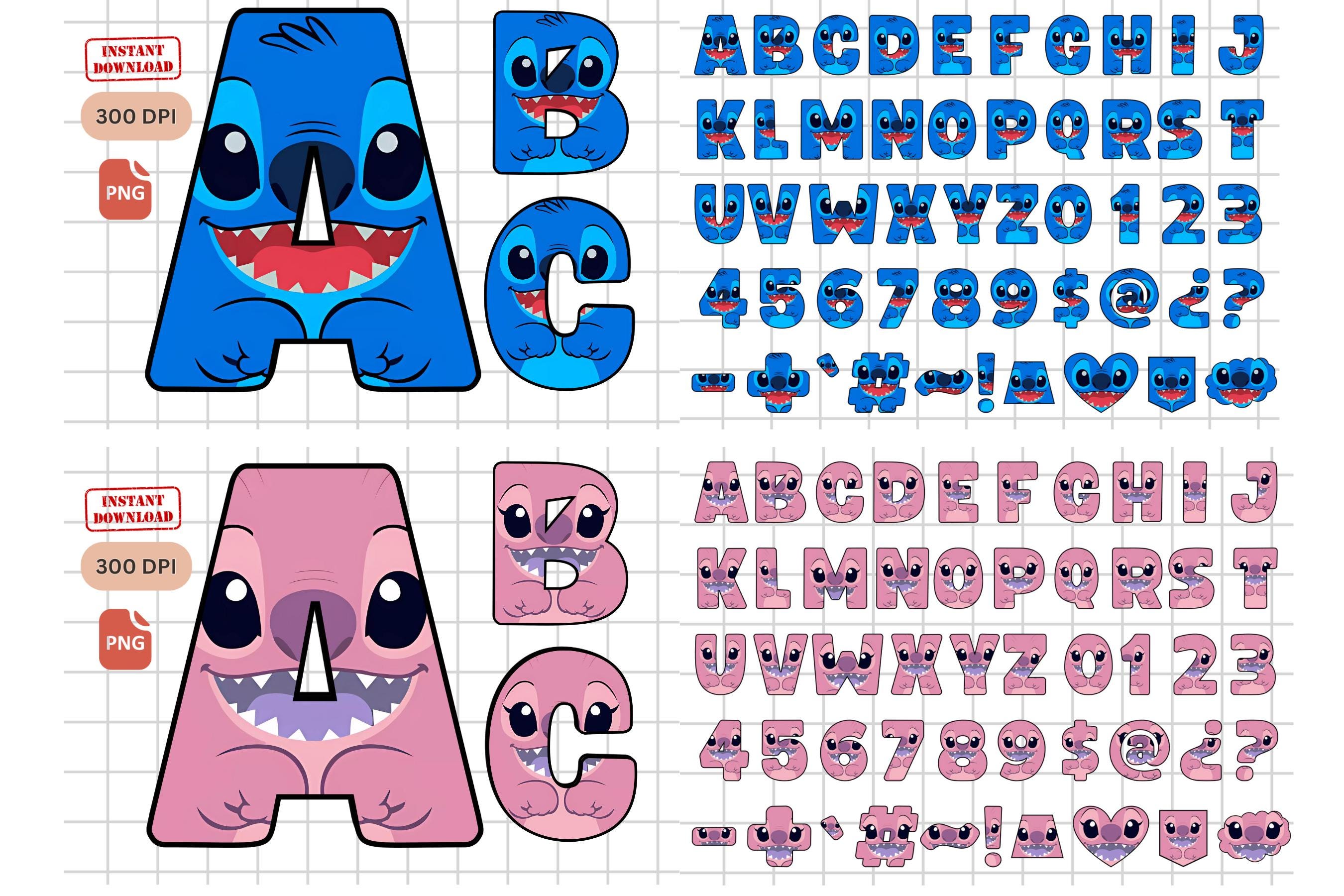 Stitch Alphabet PNG: Letters, Numbers, Symbols (digital Download) - Etsy