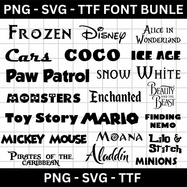 40+ Cartoon Font SVG TTF Font for Cricut Silhouette Cutting Crafting ...