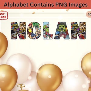 Superhero Alphabet PNG: Letter Font Clip Art (digital Download) - Etsy