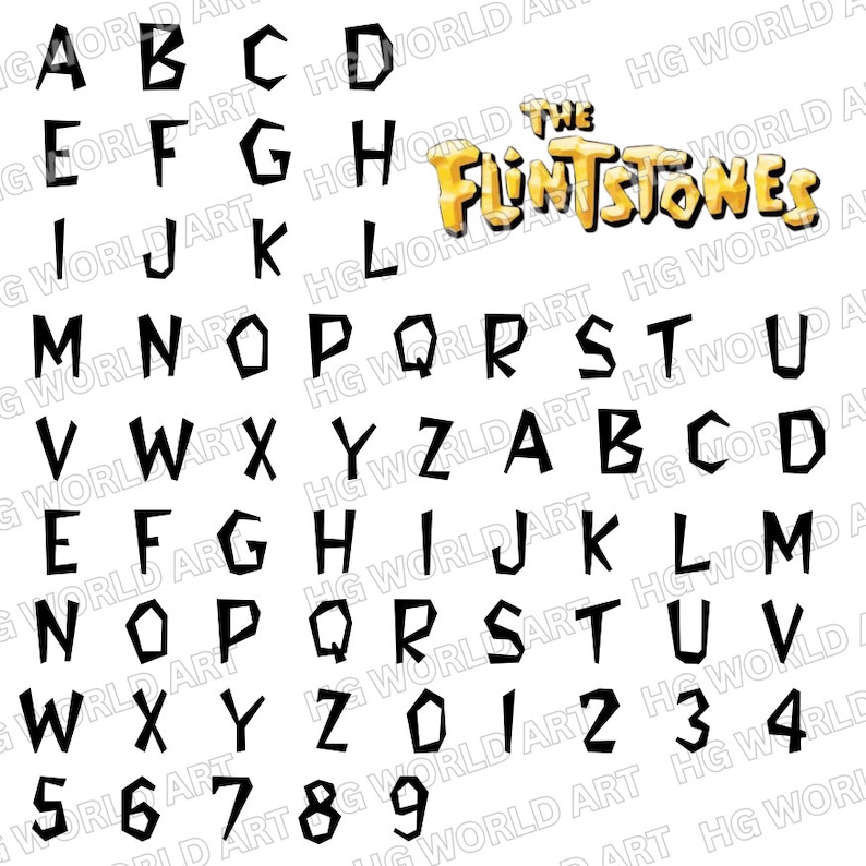 Flintstones Font, Flintstones Svg, Flintstones Font Svg, Flintstones ...