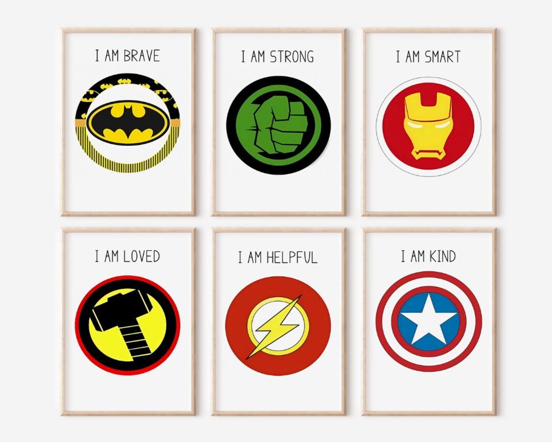 Superhero Affirmations Prints: Kids Room Decor (digital Download) - Etsy