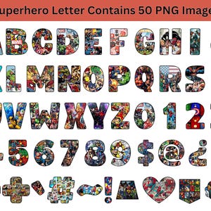 Superhero Alphabet PNG: Letter Font Clip Art (digital Download) - Etsy