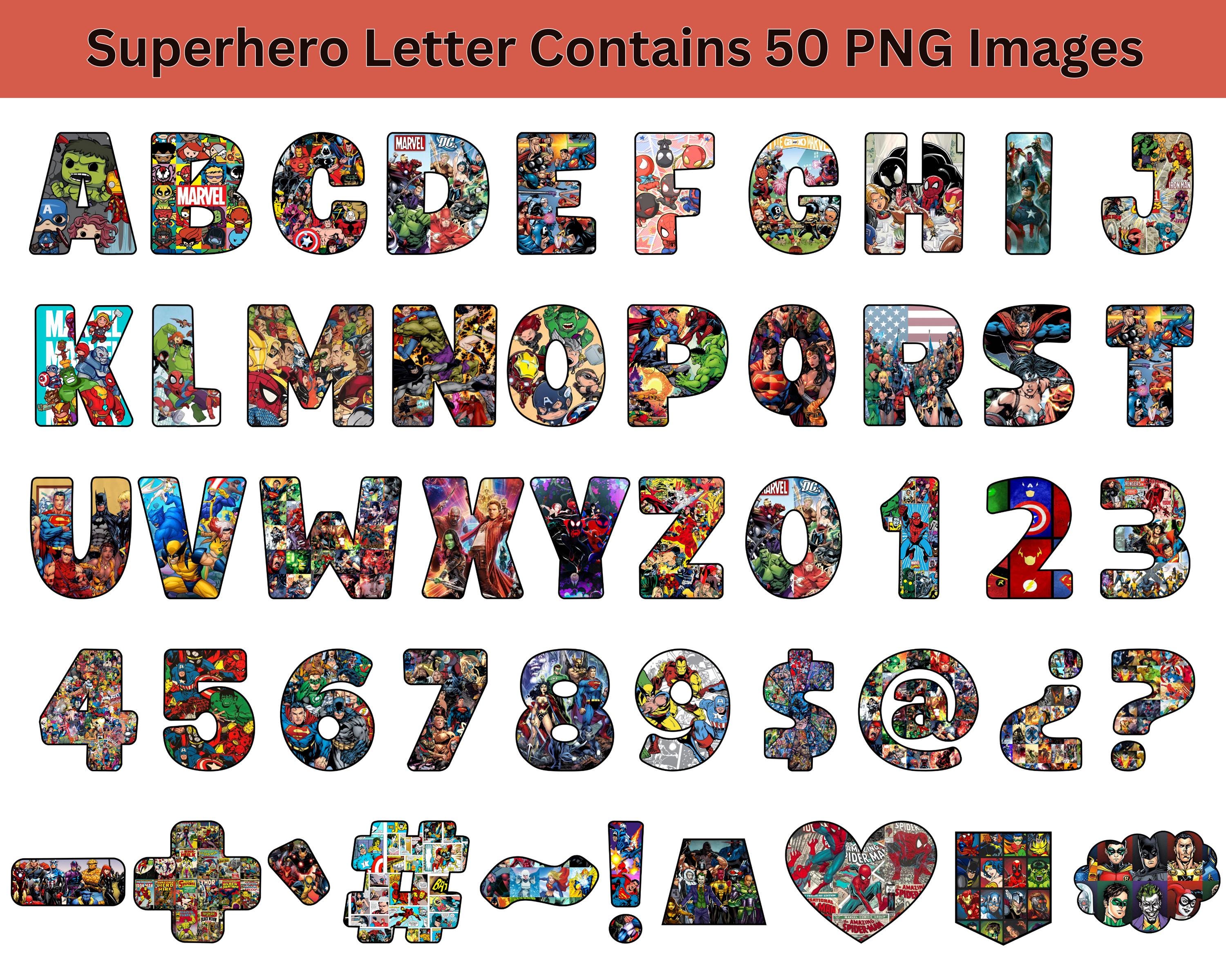Superhero Alphabet PNG - Superhero Letter Font Clip Art PNG Silhouette ...