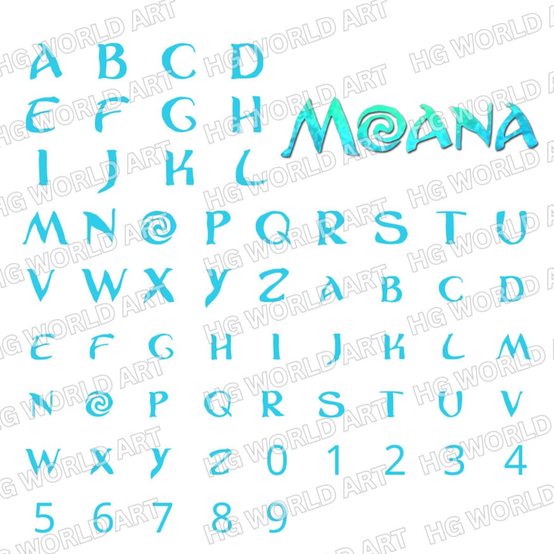 Moana Font, Moana Svg, Moana Font Svg, Moana Font Cricut, Moana Font ...