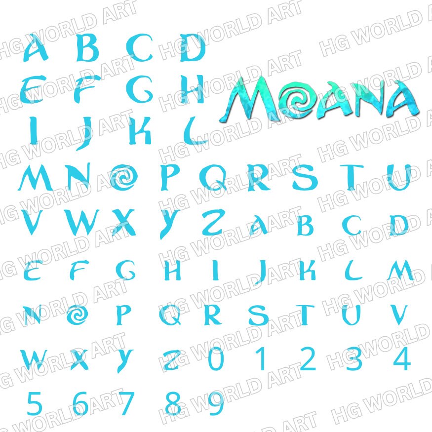Moana Font, Moana Svg, Moana Font Svg, Moana Font Cricut, Moana Font ...